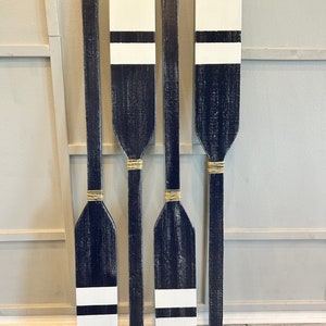 Navy Blue Handmade Boat Oars, Nautical Home Decor, Beach House Wall Art ...