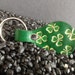 Green Leather Key Fob With A Vintage Shamrock Design choice of Small or ...