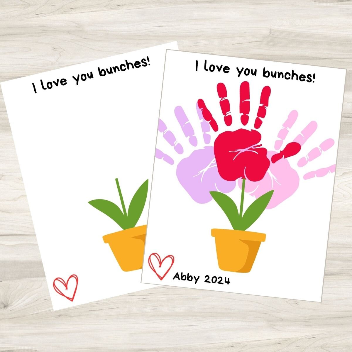 Mother's Day Gift Printable Kids Handprint Art Keepsake, Teacher Parent ...