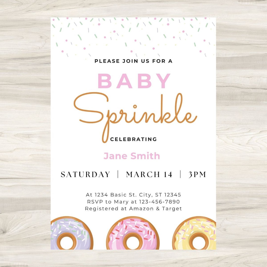 Editable Baby Sprinkle Shower Invitation Baby Shower Invite, Digital ...