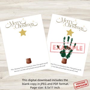 Christmas Handprint Craft, Christmas Tree Handprint Art, Teacher Craft ...