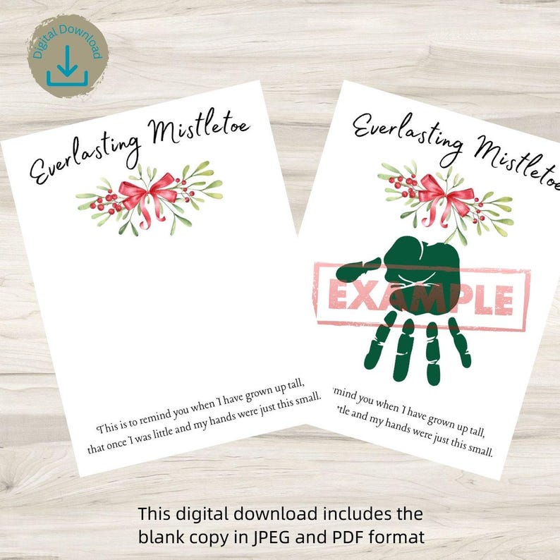 Christmas Handprint Craft, Everlasting Mistletoe Christmas Handprint ...