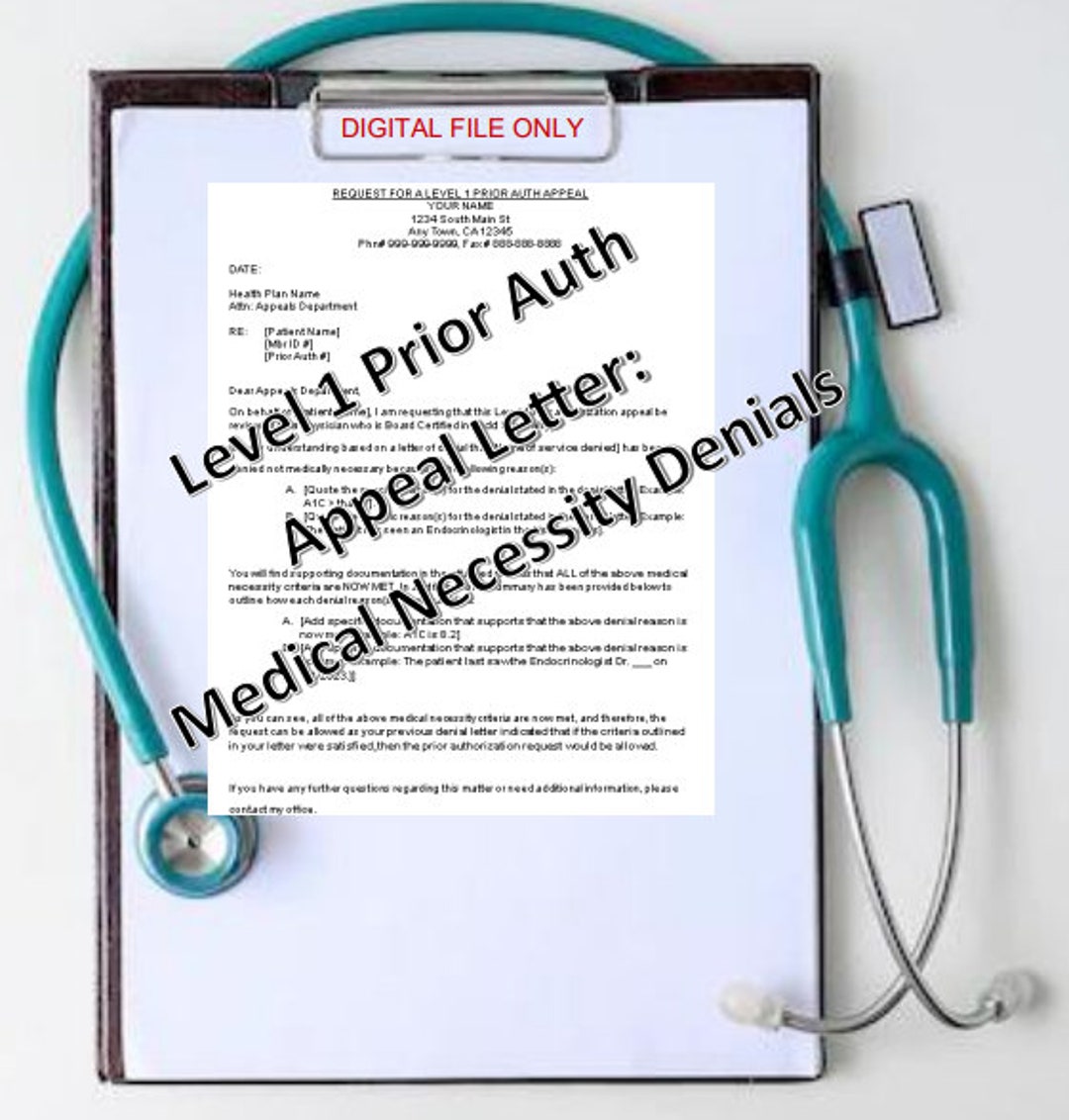 Health Insurance Appeal Letter Template for Not Medically Necessary ...