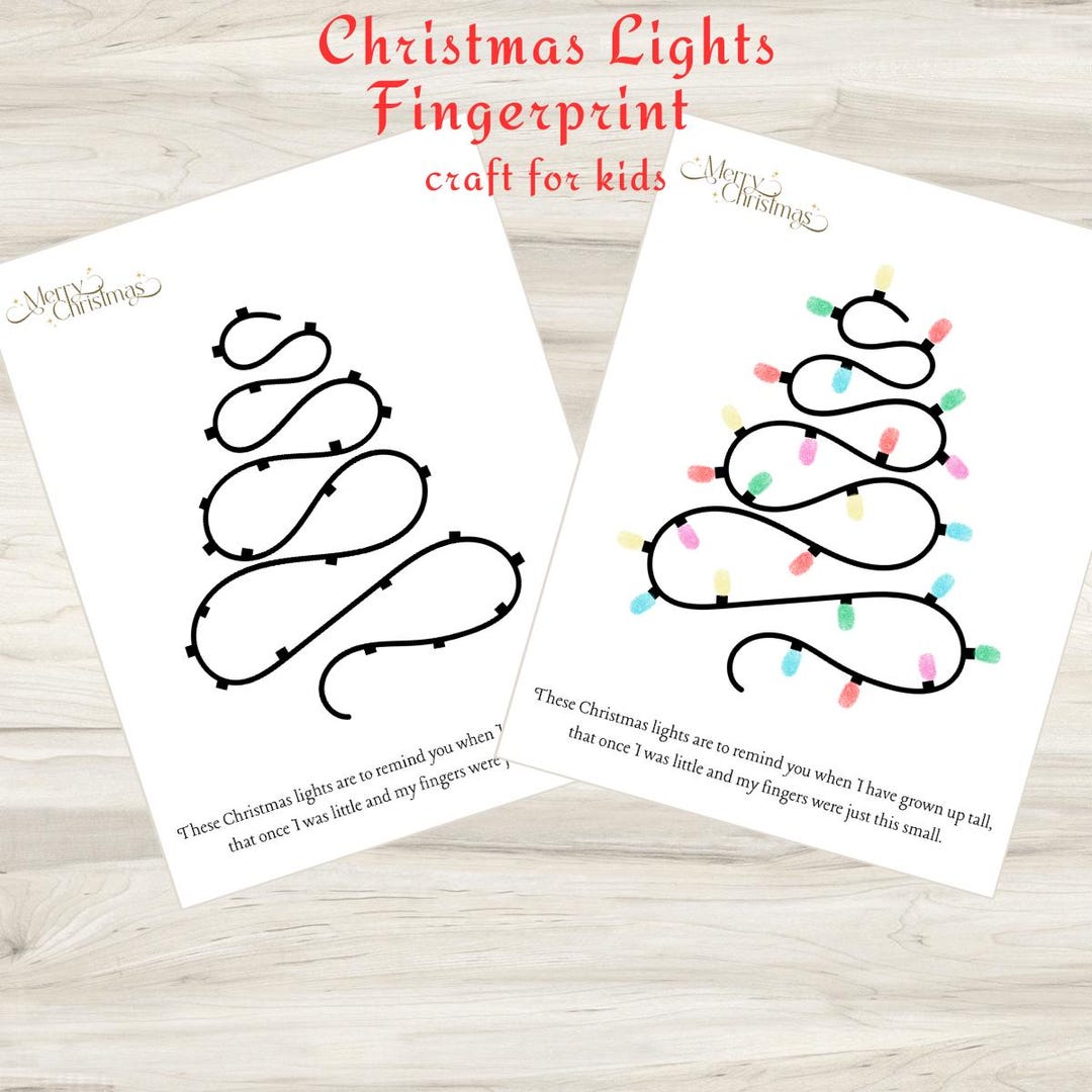 Fingerprint Christmas Lights, Christmas Tree Handprint Art, Teacher ...