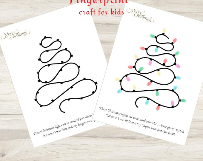 Fingerprint Christmas Lights, Christmas Tree Handprint Art, Teacher ...