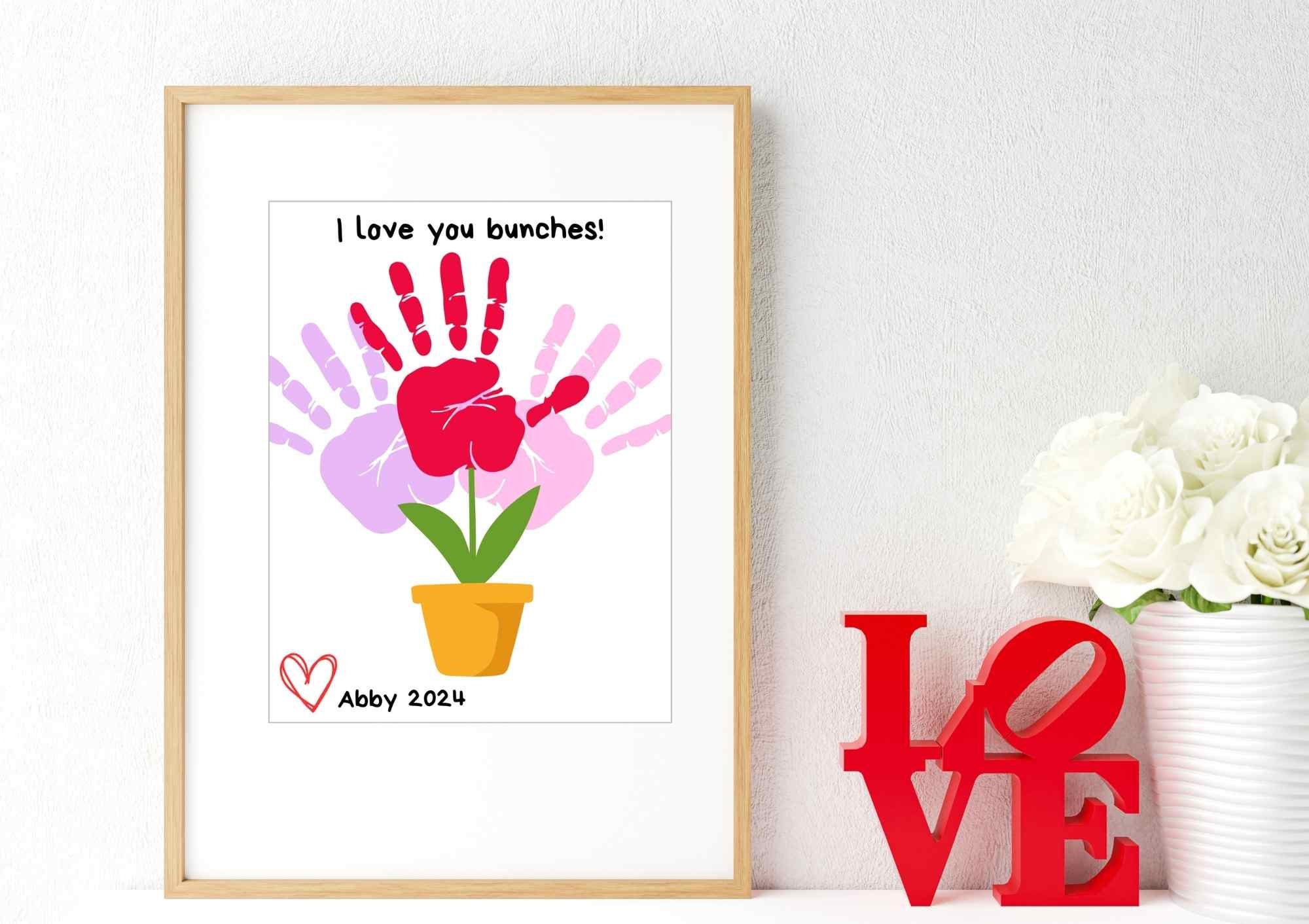 Mother's Day Gift Printable Kids Handprint Art Keepsake, Teacher Parent ...