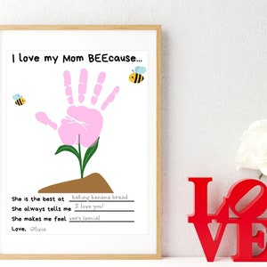 Mother's Day Gift Printable Kids Handprint Art Keepsake, Teacher Parent ...