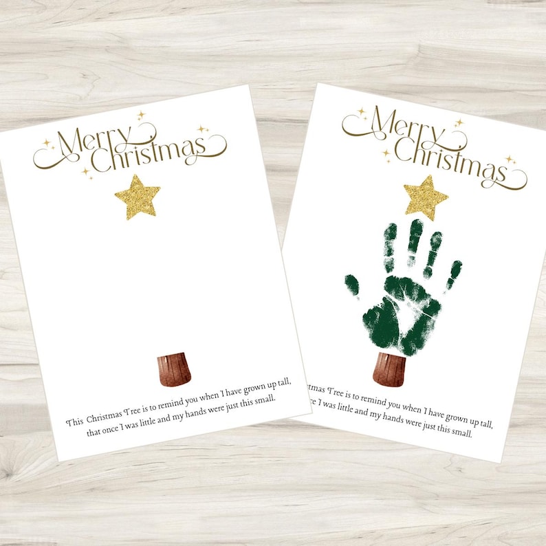 Christmas Handprint Craft, Christmas Tree Handprint Art, Teacher Craft ...