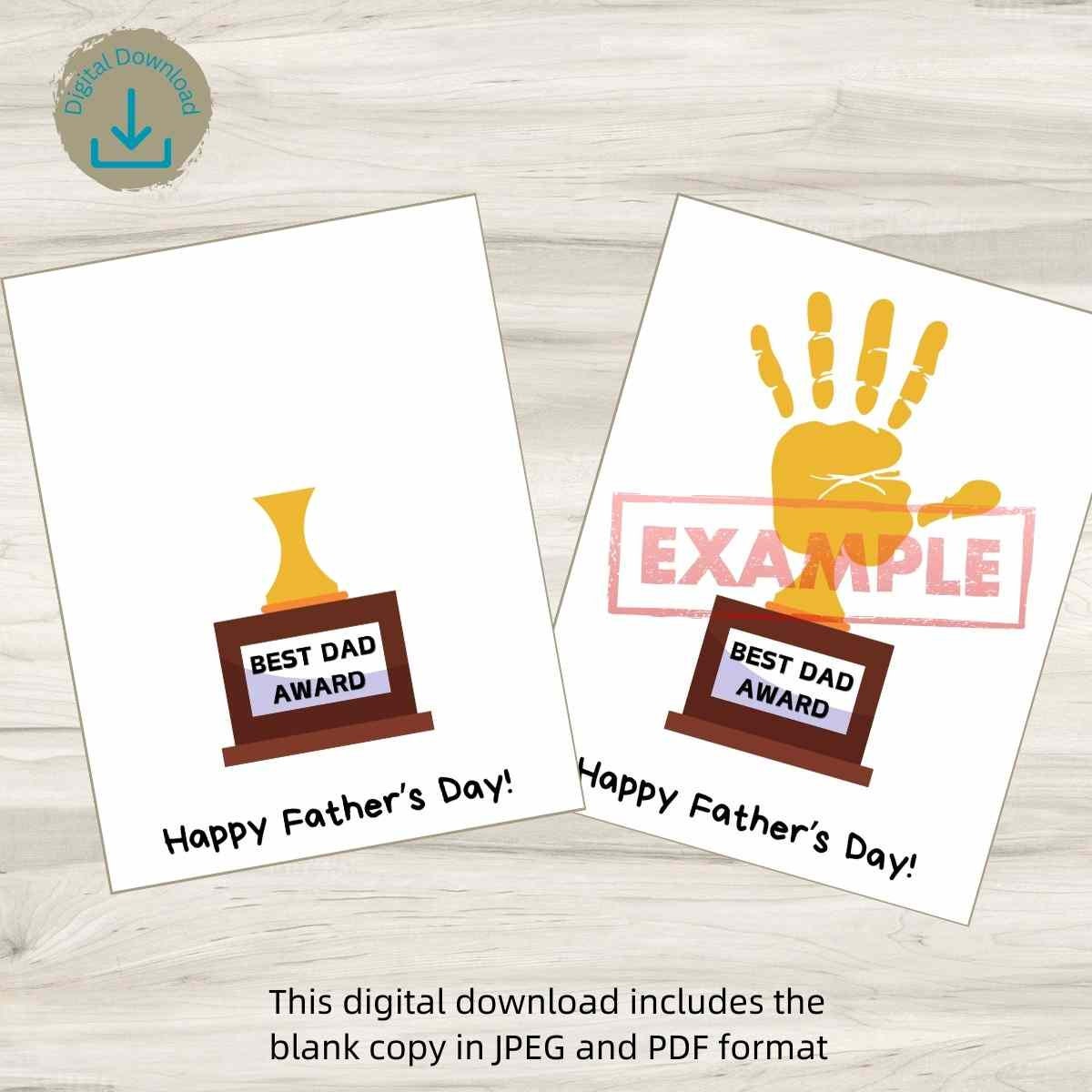 Father's Day Gift Printable Kids Handprint Art Keepsake, Teacher Parent ...