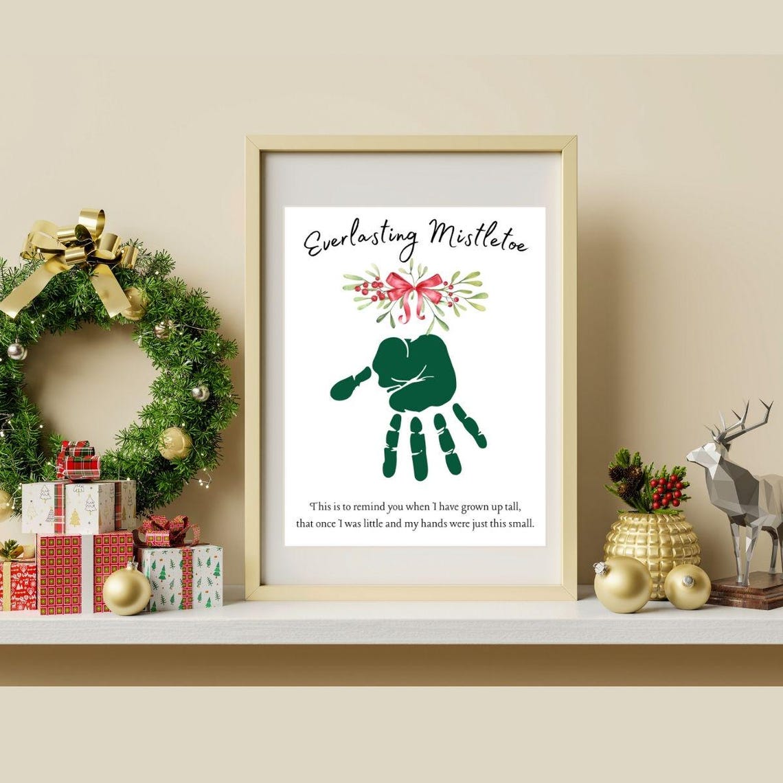 Christmas Handprint Craft, Everlasting Mistletoe Christmas Handprint ...