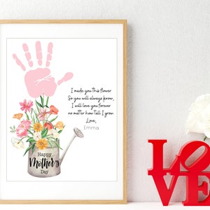 Mother's Day Gift Printable Kids Handprint Art Keepsake, Teacher Parent ...
