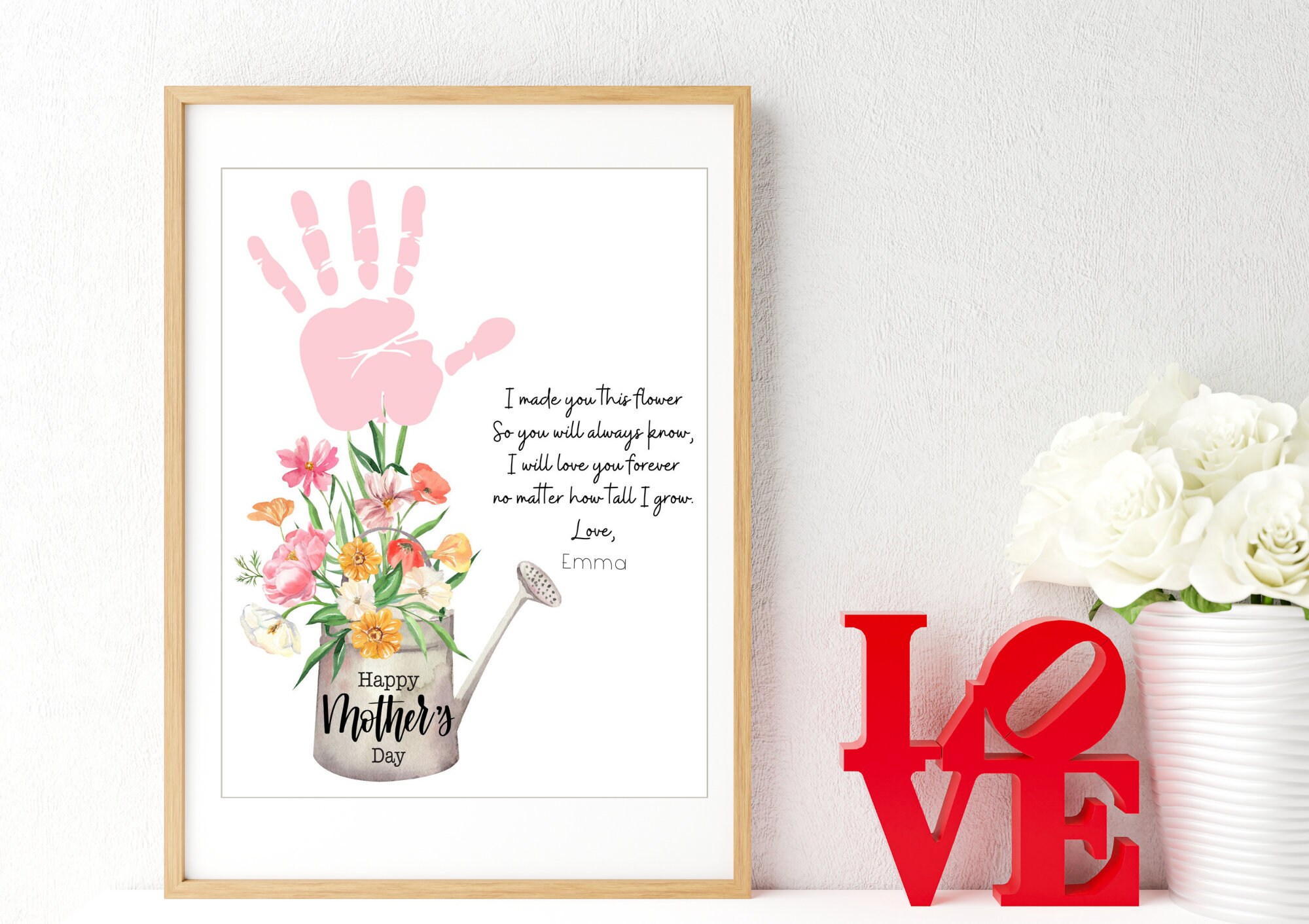 Mother's Day Gift Printable Kids Handprint Art Keepsake, Teacher Parent ...