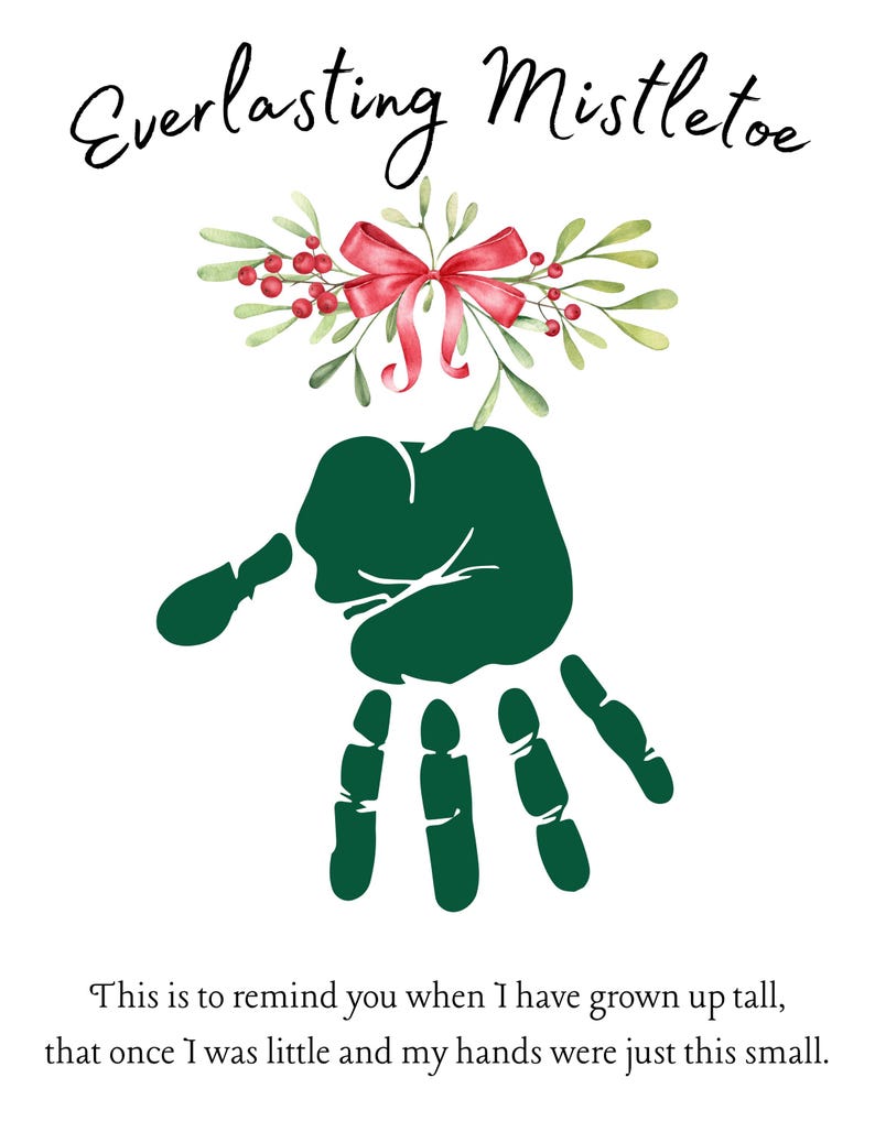 Christmas Handprint Craft, Everlasting Mistletoe Christmas Handprint ...