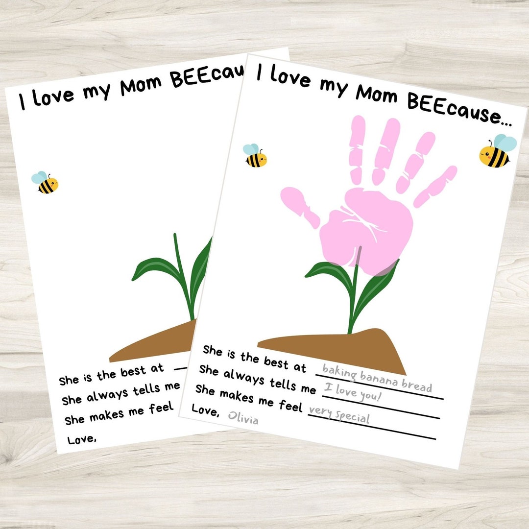 Mother's Day Gift Printable Kids Handprint Art Keepsake, Teacher Parent ...