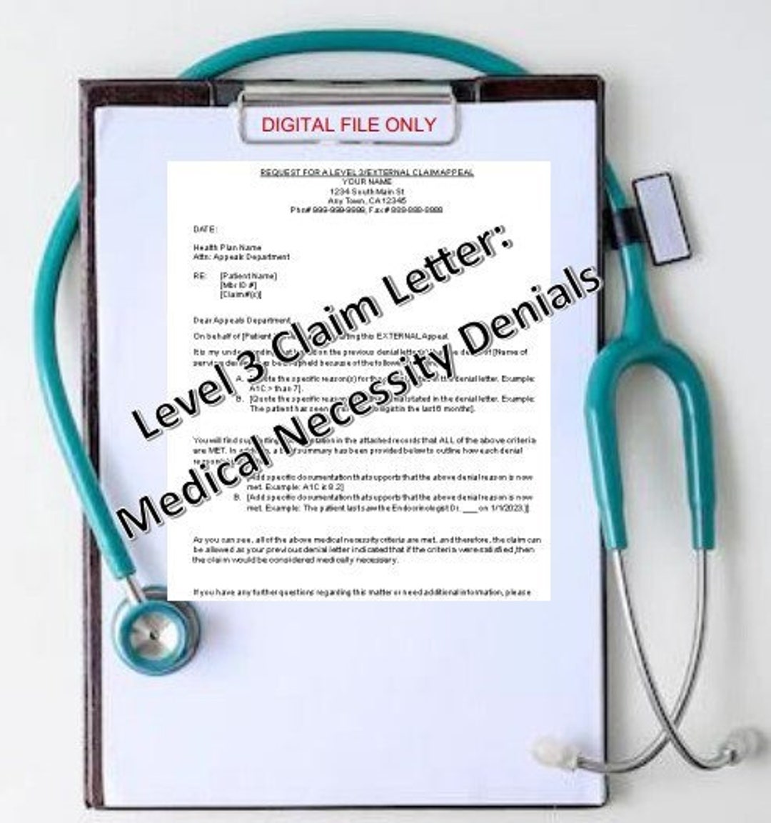 Health Insurance Appeal Letter Templates for Not Medically Necessary ...