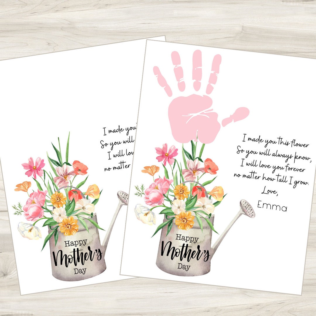 Mother's Day Gift Printable Kids Handprint Art Keepsake, Teacher Parent ...