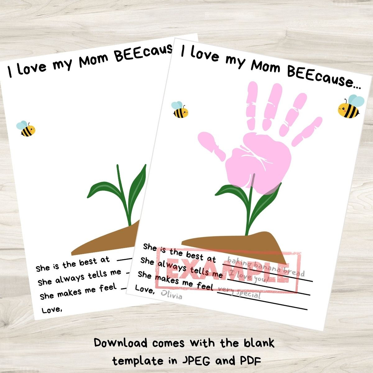 Mother's Day Gift Printable Kids Handprint Art Keepsake, Teacher Parent ...