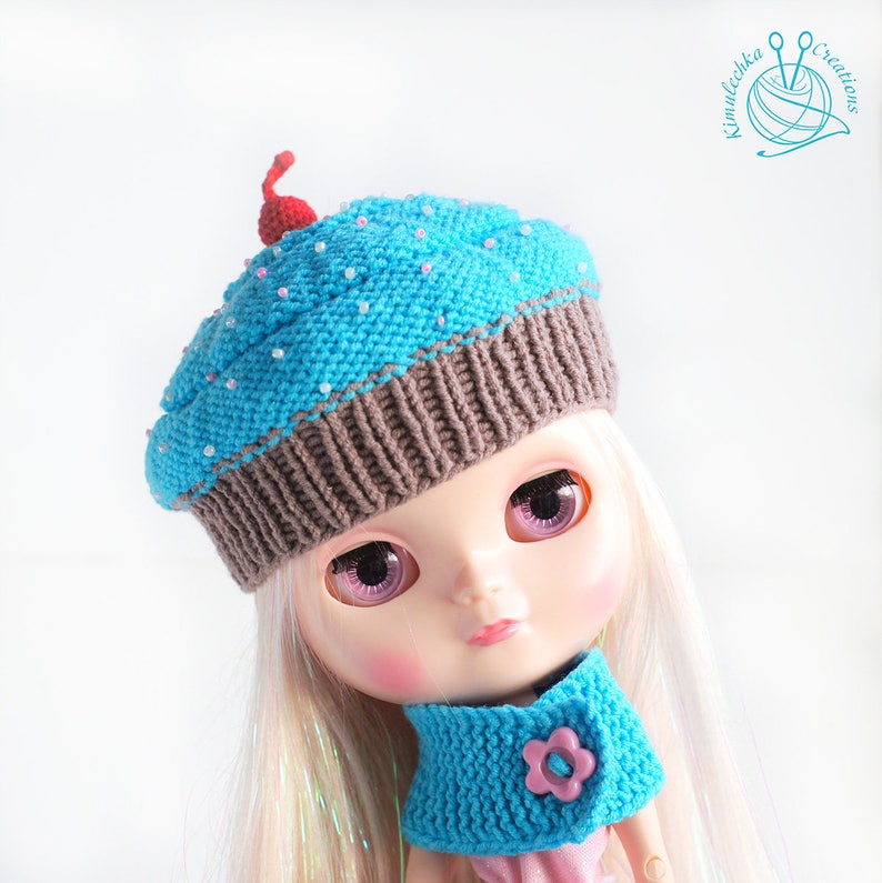 Blythe Hat Cupcake Knit Hat Handmade Knitted Fantasy Cap - Etsy