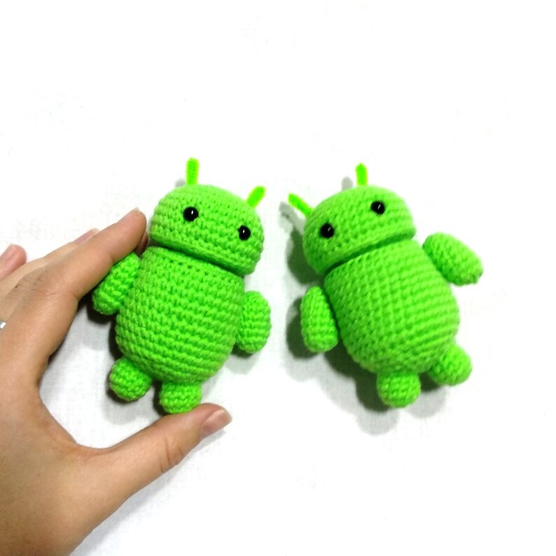 Android Crochet Amigurumi Robot Plush Toy Keychain Gift - Etsy