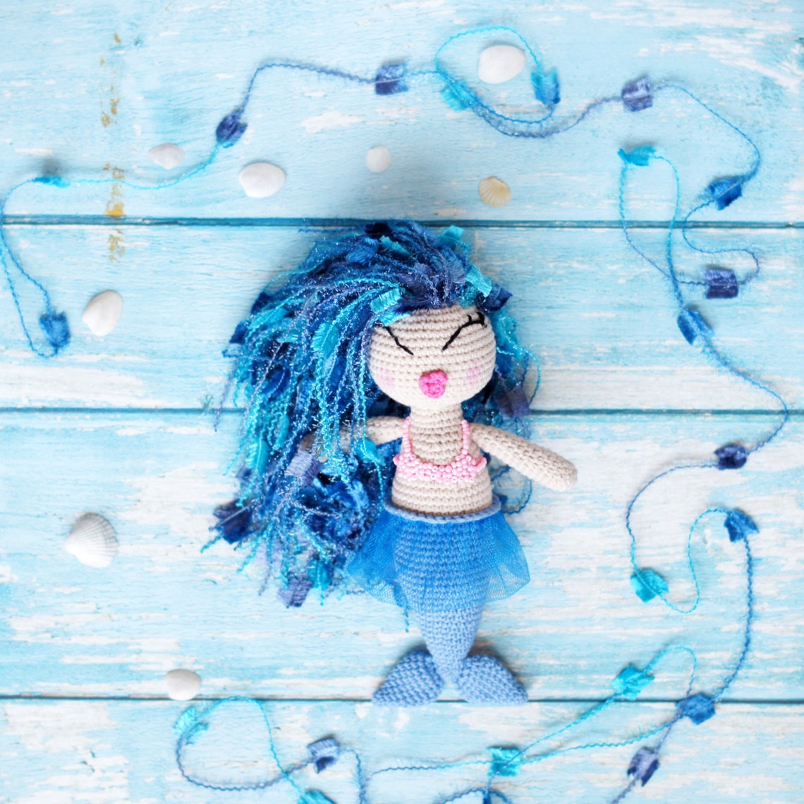 Crochet Mermaid Toy Amigurumi Doll Mermaid Plush Toy - Etsy