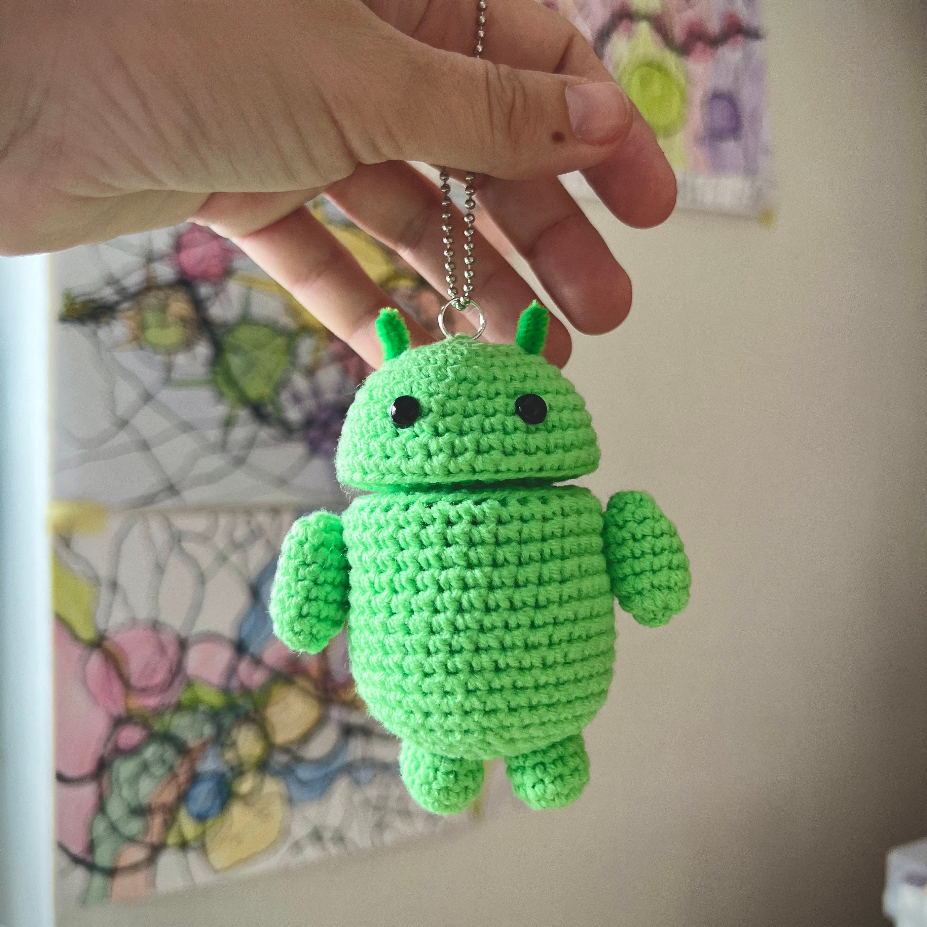 Android Crochet Amigurumi Robot Plush Toy Keychain Gift - Etsy