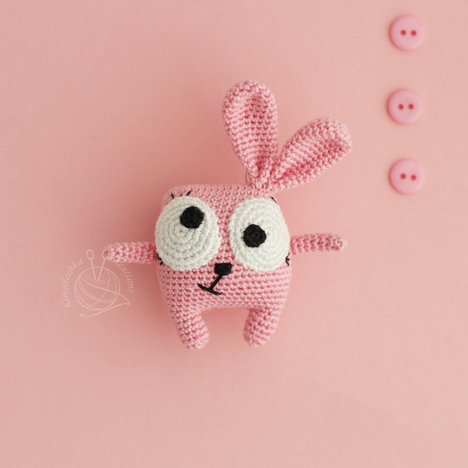 Crochet Amigurumi Bunny. Amigurumi Keychain Handmade Pink Bunny. Easter ...
