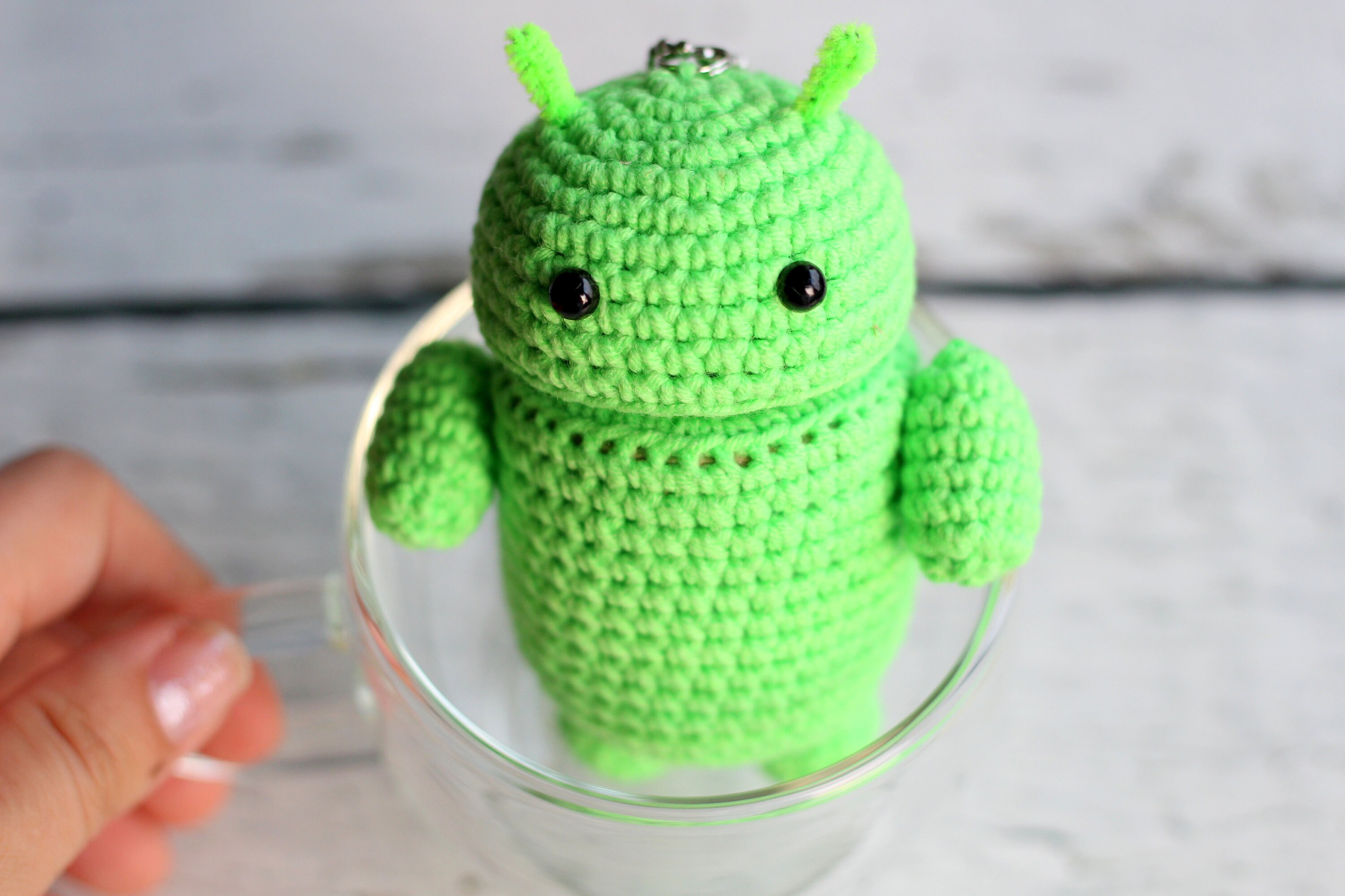 Android Crochet Amigurumi Robot Plush Toy Keychain Gift - Etsy