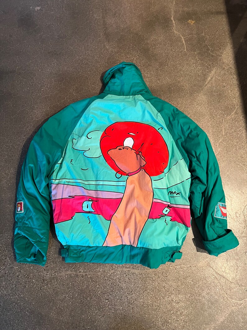 Rare 1980s Peter Max Puffer Jacket 80s Streetwear Vintage Coat Print ...