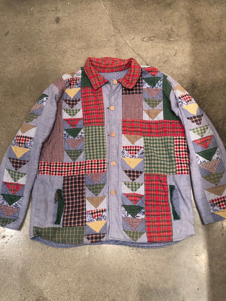 Vintage Reversible Plaid Checkered Quilt Patchwork Jacket Quilt Coat - Etsy