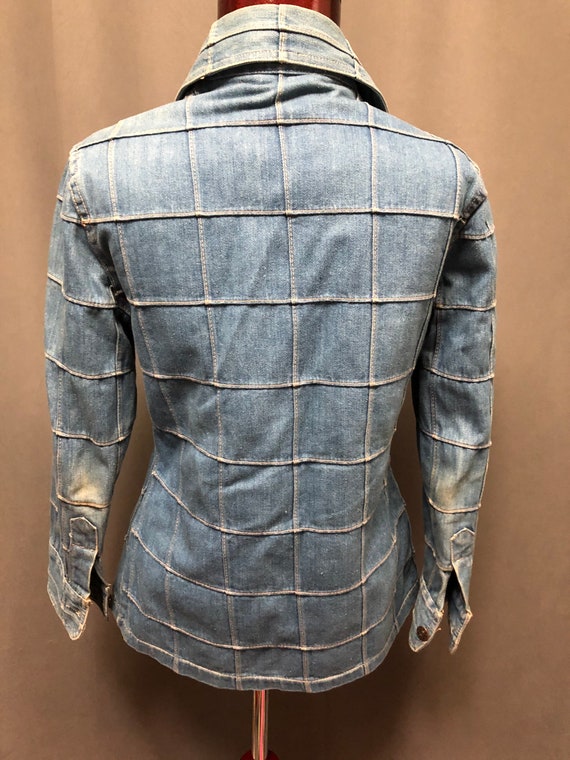 Vintage denim 1970s window pane jacket and short set - Gem