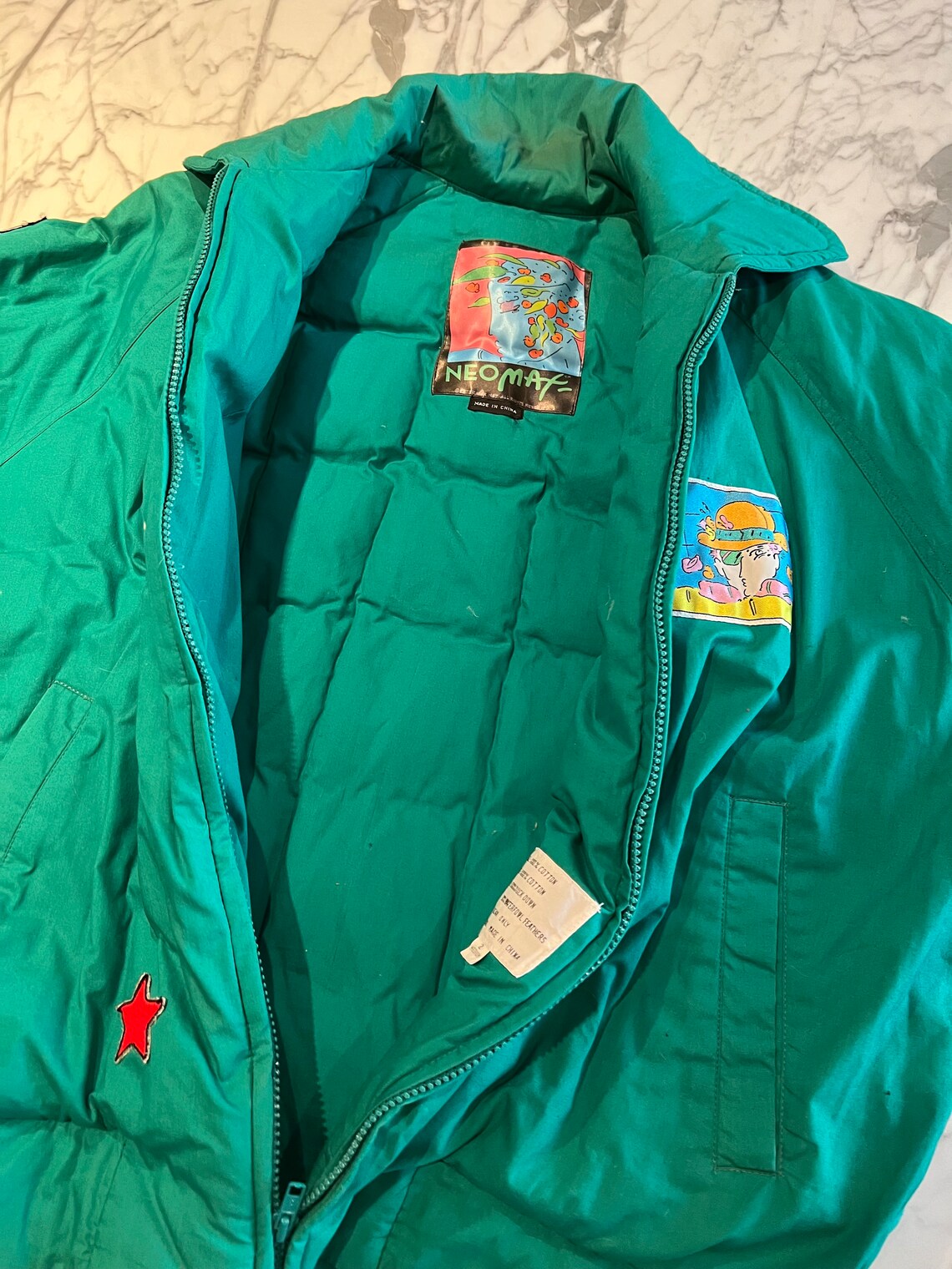 Rare 1980s Peter Max Puffer Jacket 80s Streetwear Vintage Coat Print ...