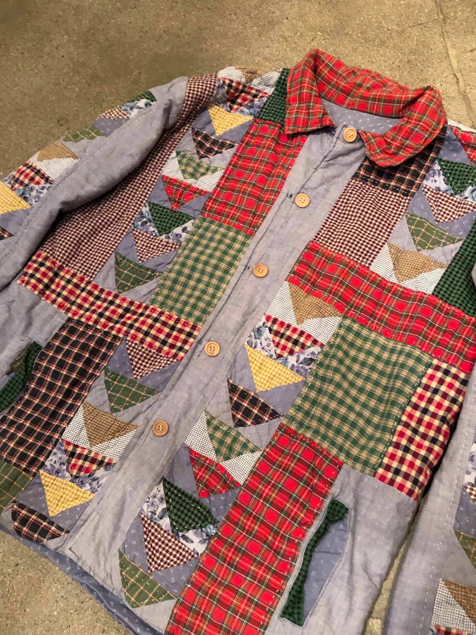Vintage Reversible Plaid Checkered Quilt Patchwork Jacket Quilt Coat - Etsy
