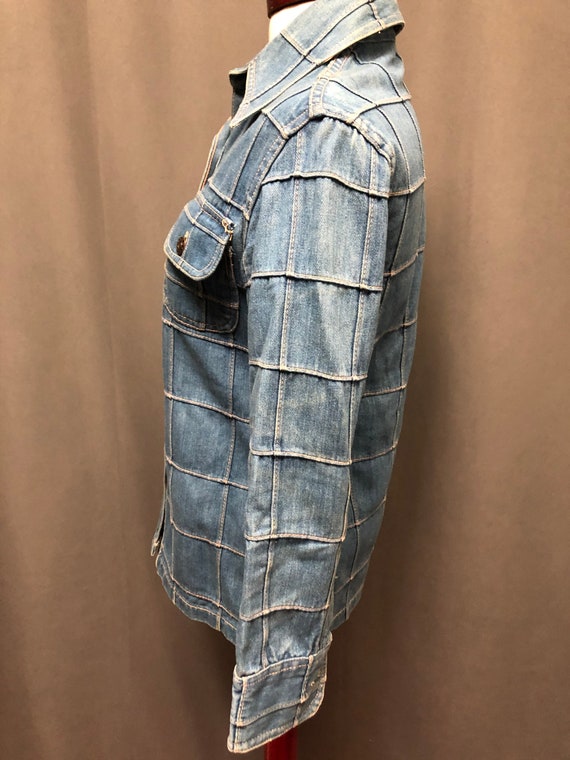 Vintage denim 1970s window pane jacket and short set - Gem