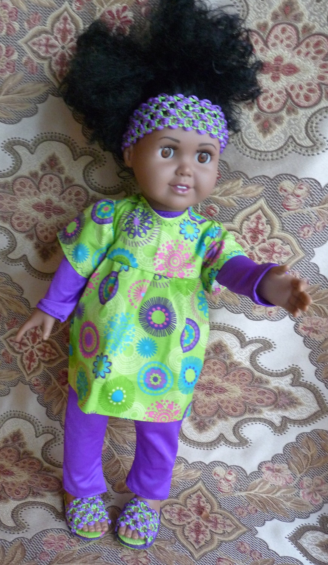 Complete Set for 18 Inch Dolls, Outfit and Matching Shoes, Daisies ...