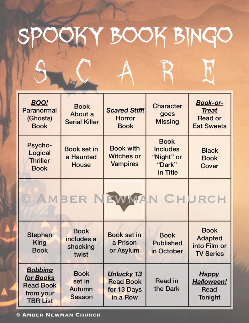Halloween Book Bingo PDF Printable - Etsy
