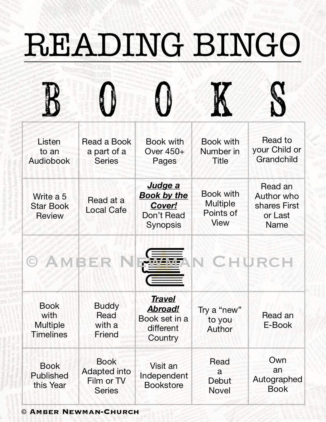 Reading Book Bingo PDF Printable - Etsy
