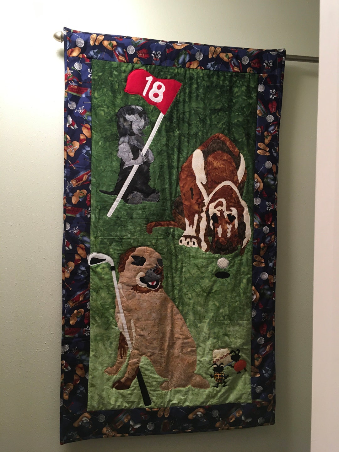 Golfing Dogs Wallhanging - Etsy