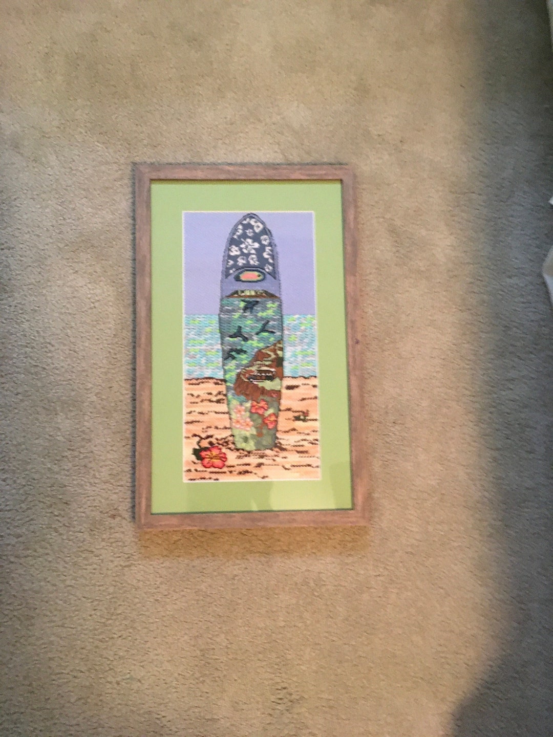 Hawaiian Surfboard Needlepoint Picture - Etsy