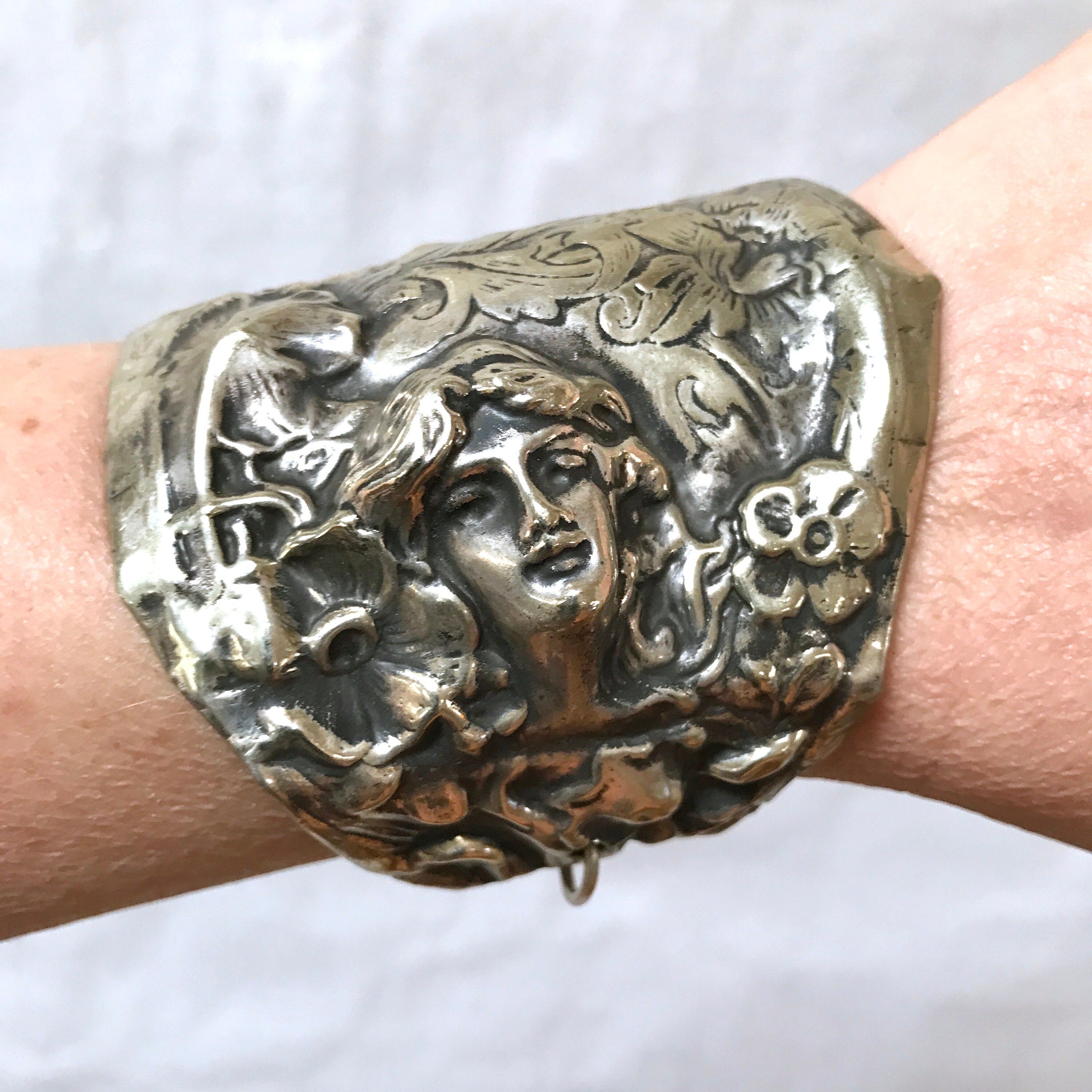 King of Spades Wide Cuff Bracelet Gladiator CosPlay Silver Handmade ...