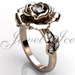 Enchanted Rose Flower Engagement Ring 14k Rose Gold Diamond Unique ...