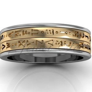Decoder Ring - 14k White and Yellow Gold Two Row Spinner Da Vinci ...