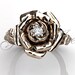 Enchanted Rose Flower Engagement Ring - 14k Rose Gold Diamond Unique ...