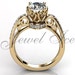 Filigree Scroll Engagement Ring - Yellow Gold Diamond Unique Art ...
