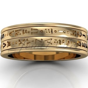 Decoder Ring - 14k Yellow Gold Two Row Spinner Da Vinci Cryptex Codex ...