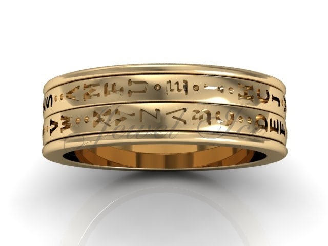 Decoder Ring 14k Yellow Gold Two Row Spinner Da Vinci | Etsy