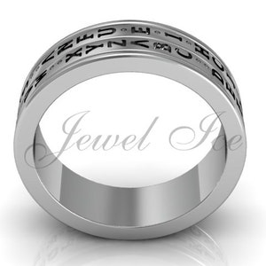 Decoder Ring - 14k White Gold Two Row Spinner Da Vinci Cryptex Codex ...