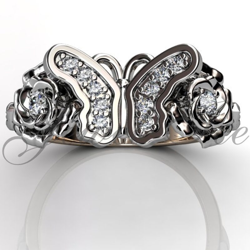 Butterfly Engagement Ring - Etsy