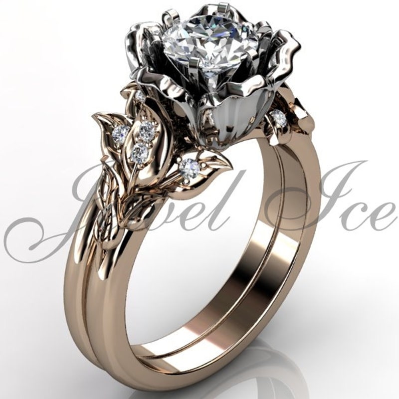 Floral Engagement Ring - Etsy