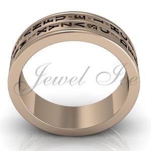 Decoder Ring - 14k Rose Gold Two Row Spinner Da Vinci Cryptex Codex ...