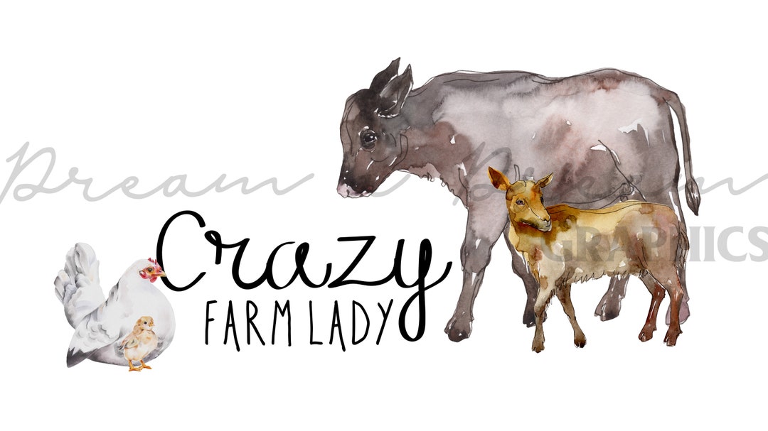 Crazy Farm Lady Cow Goat Chicken Sublimation PNG - Etsy